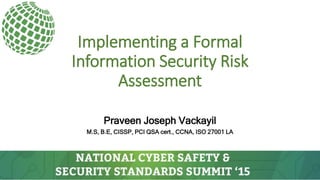 How to Do a Formal Risk Assessment | PPT