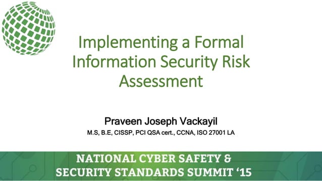 How to Do a Formal Risk Assessment | PPT