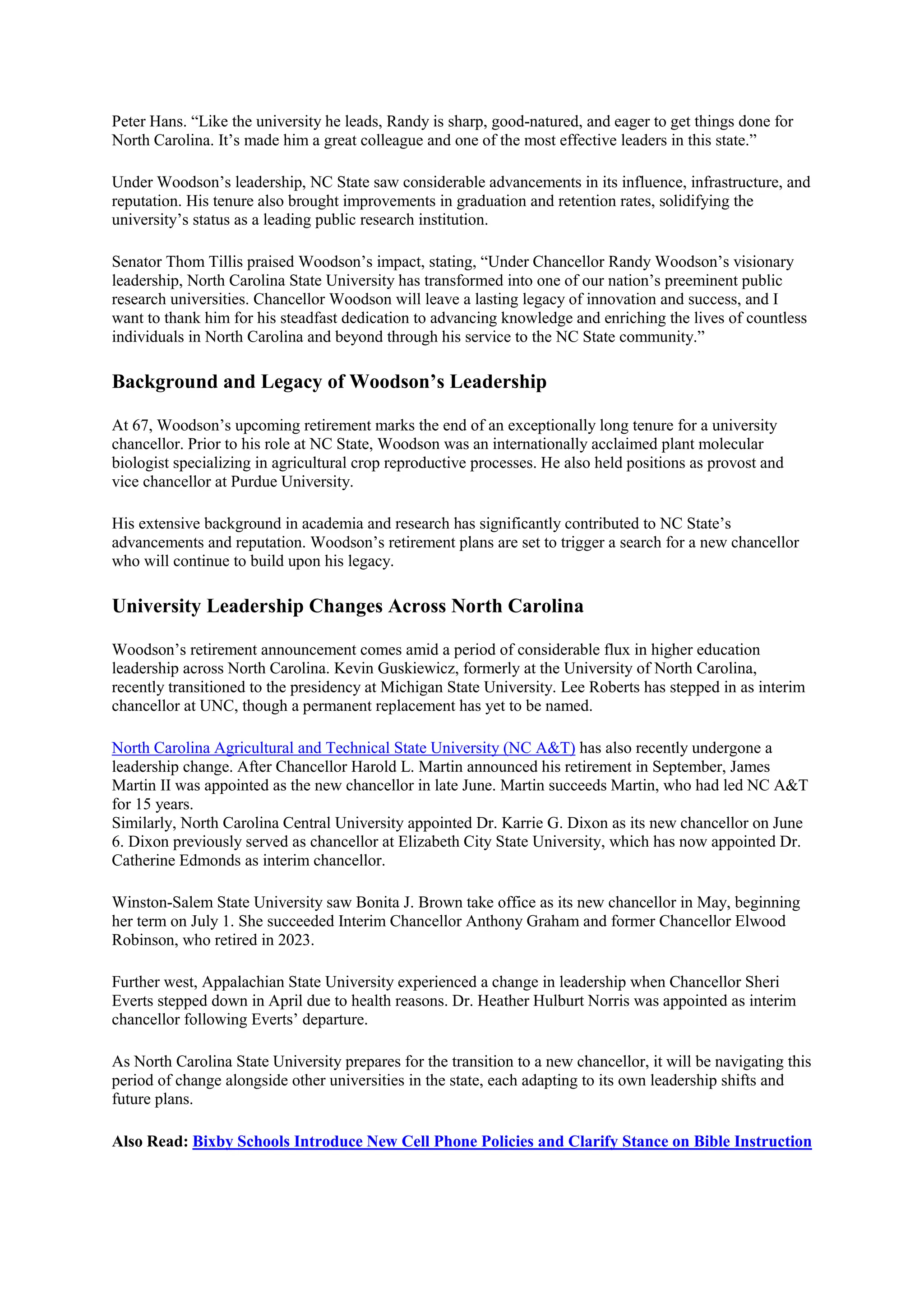 NC State Chancellor Randy Woodson Announces Retirement.pdf NC State Chancellor Randy Woodson Announces Retirement.pdf