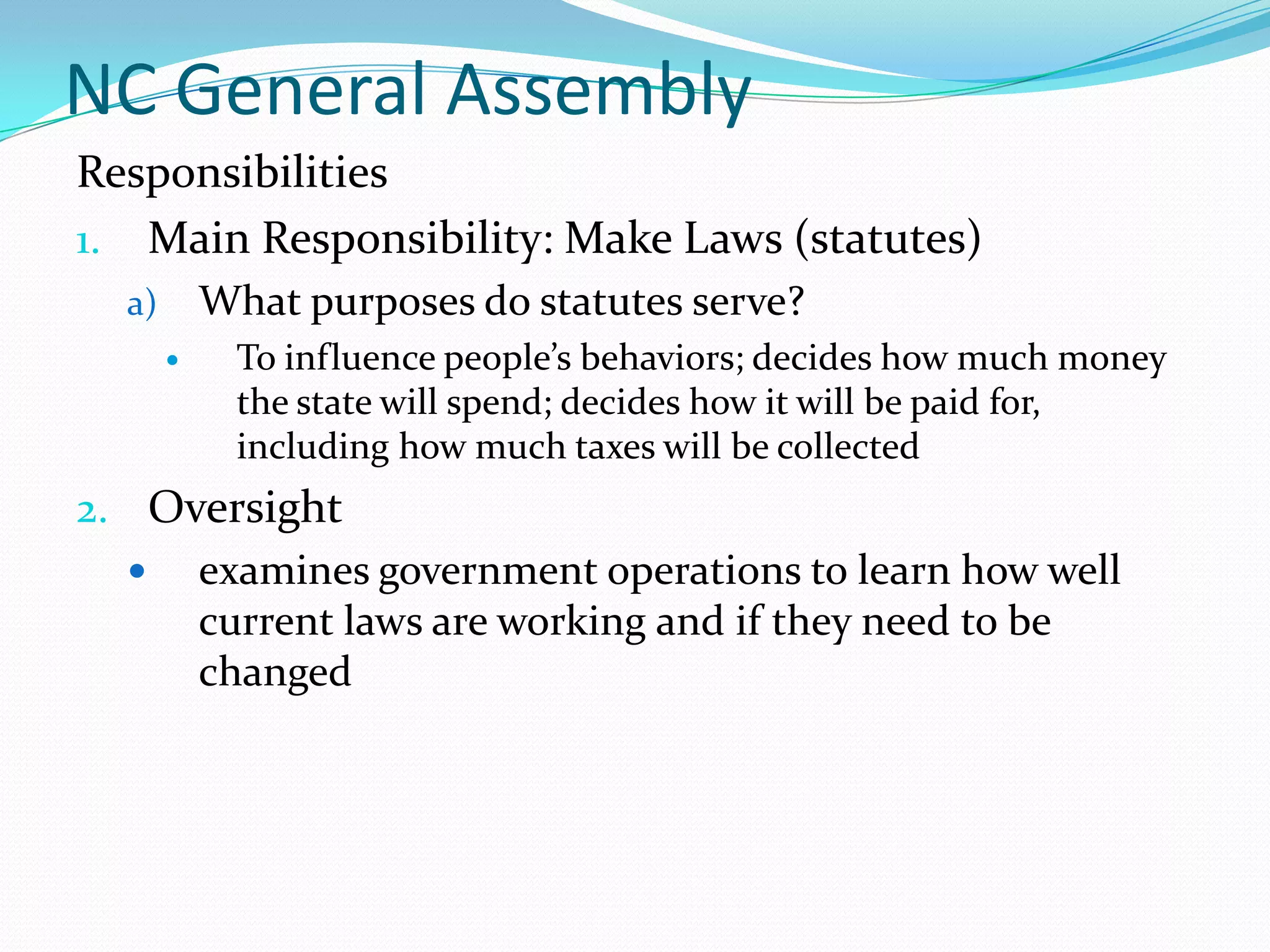 North Carolina State Legislature | PPTX