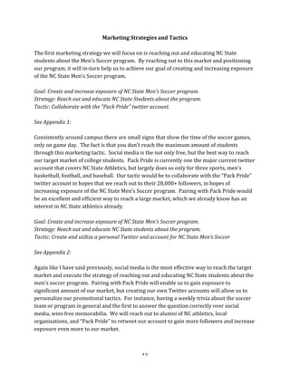 NC State Mens Soccer Marketing Plan | PDF