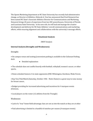 NC State Mens Soccer Marketing Plan | PDF