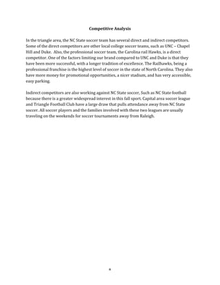 NC State Mens Soccer Marketing Plan | PDF