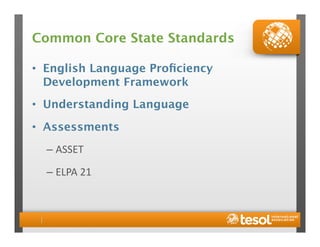 Update on TESOL Policy & New Initiatives | PDF