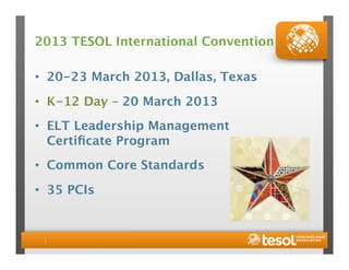 Update on TESOL Policy & New Initiatives | PDF