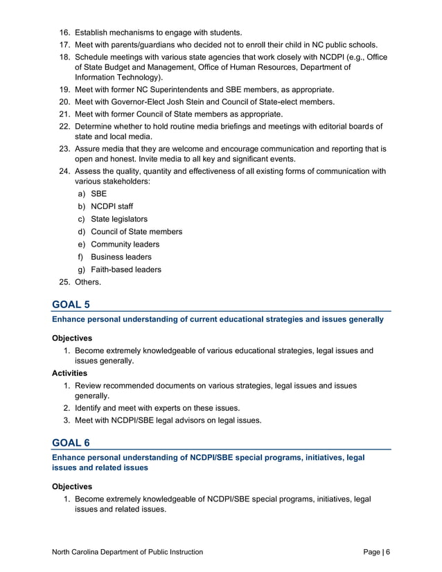 Entry plan for State Superintendent Mo Green | PDF