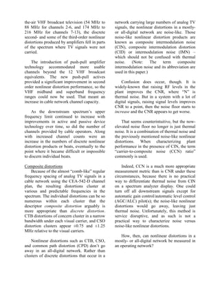 Field Measurements of Nonlinear Distortion in Digital Cable Plants | PDF