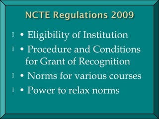 ROLE OF NCTE IN TEACHER EDUCATION | PPT