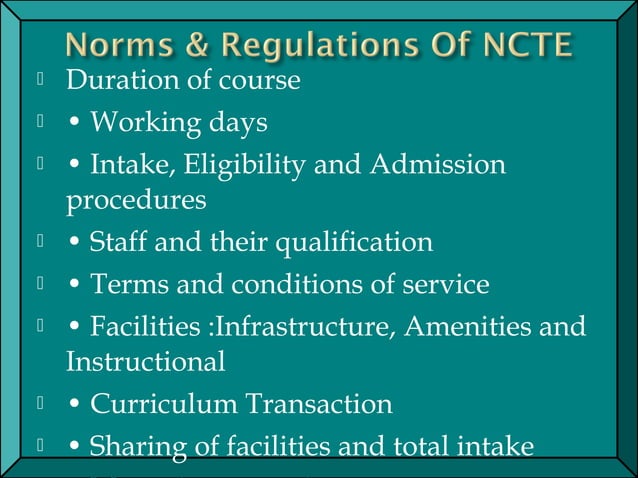 ROLE OF NCTE IN TEACHER EDUCATION | PPT | Professional School ...