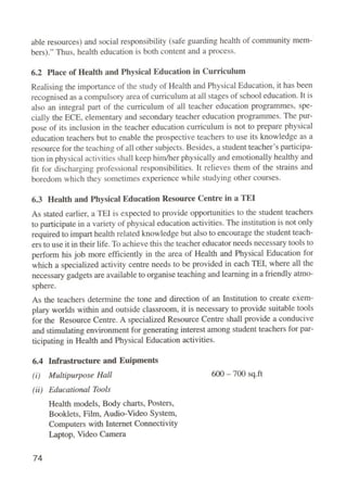 Setting Sports lab Health and Physical Education Resource Centre NCTE ...