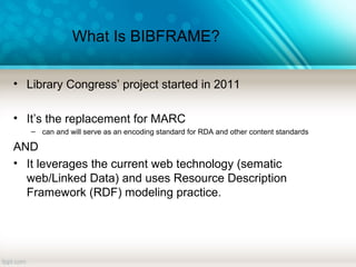 Xiaoli Li: MARC to BIBFRAME (Linked Data) | PPT