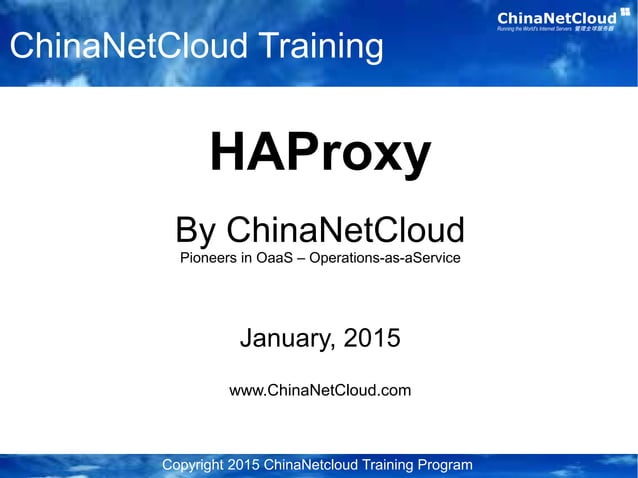 ChinaNetCloud Training - HAProxy Intro | ODP