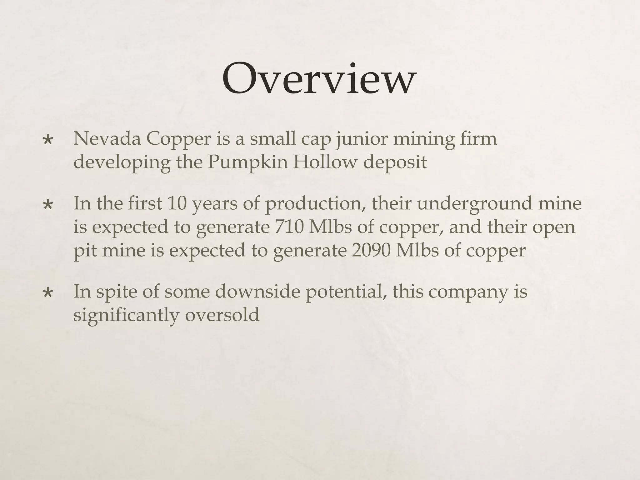Long Nevada Copper | PPT