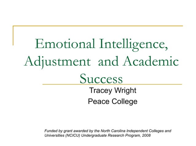 Ncur Emotional Intelligence And Academic Success Presentation | PPT
