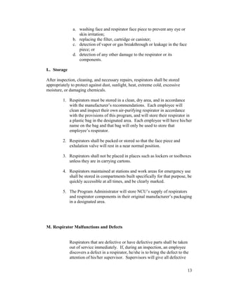 Ncu respirator protection program | PDF