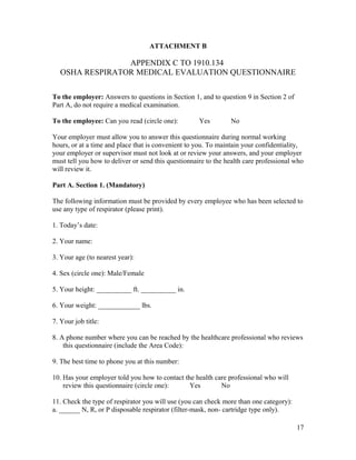 Ncu respirator protection program | DOC | Lung and Respiratory Health ...