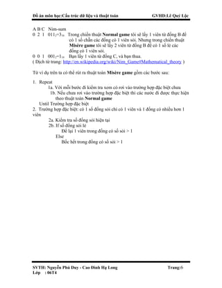 đồ áN cấu trúc dữ liệu và thuật toán trò chơi nim | PDF