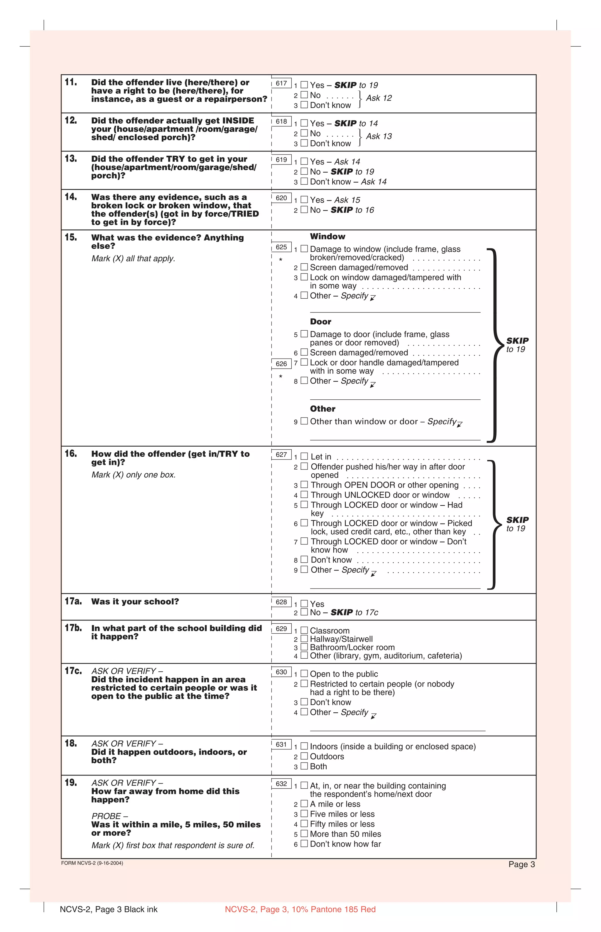 Ncvs Incident Report Questionnaire | PDF