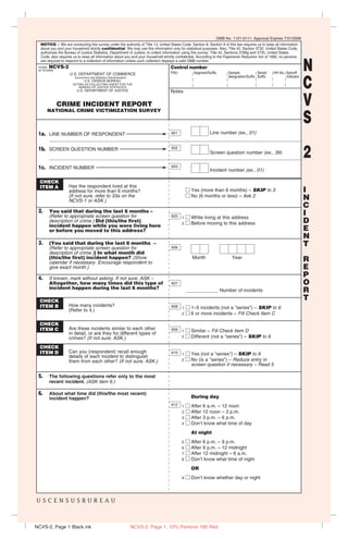 Ncvs Incident Report Questionnaire | PDF