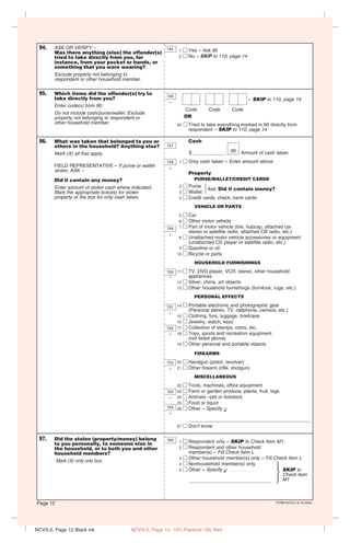 Ncvs Incident Report Questionnaire | PDF