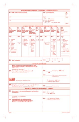Ncvs Questionnaire | PDF