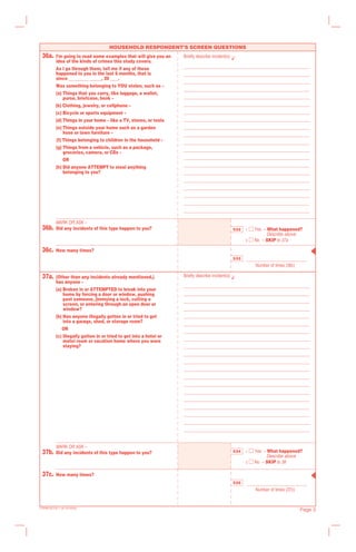 Ncvs Questionnaire | PDF | Real Estate Renting and Leasing | Real Estate