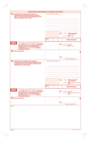 Ncvs Questionnaire | PDF
