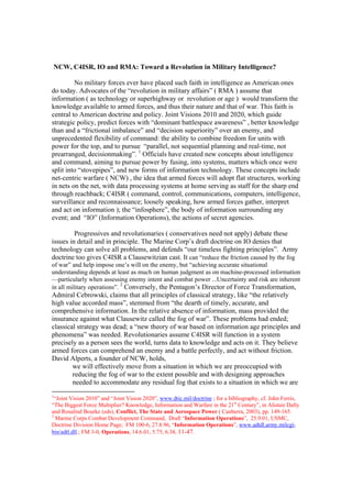 Ncw, c4 isr, io and rma paper | PDF