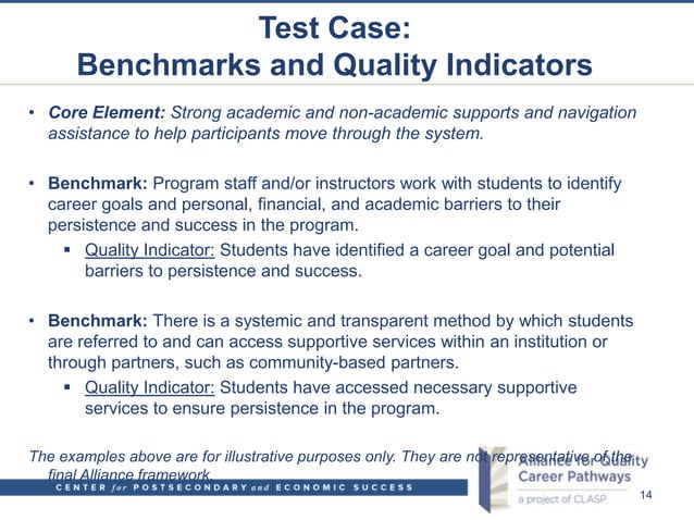 Building Benchmarks and Metrics for Quality Career Pathways - NCWE 2012 ...