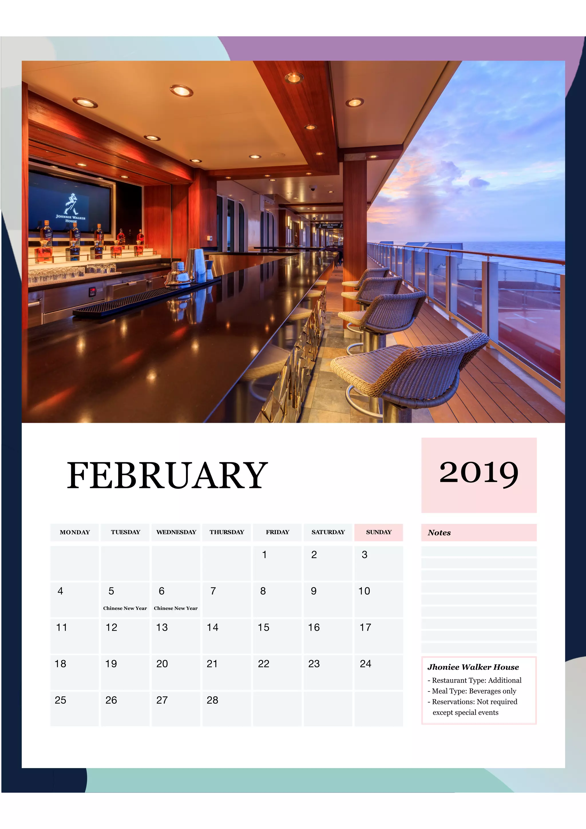 Calendar Shoot & Layout Design for an Exotic Cruise Line | Front Side ...