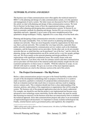 NETWORK PLANNING AND DESIGN, | PDF