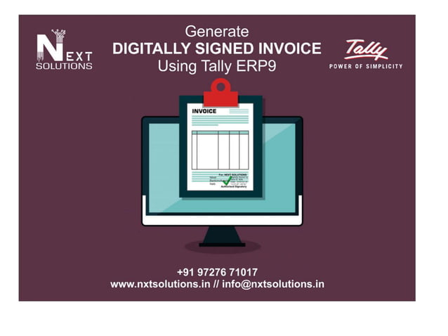 Create digitally signed invoice from Tally.ERP9