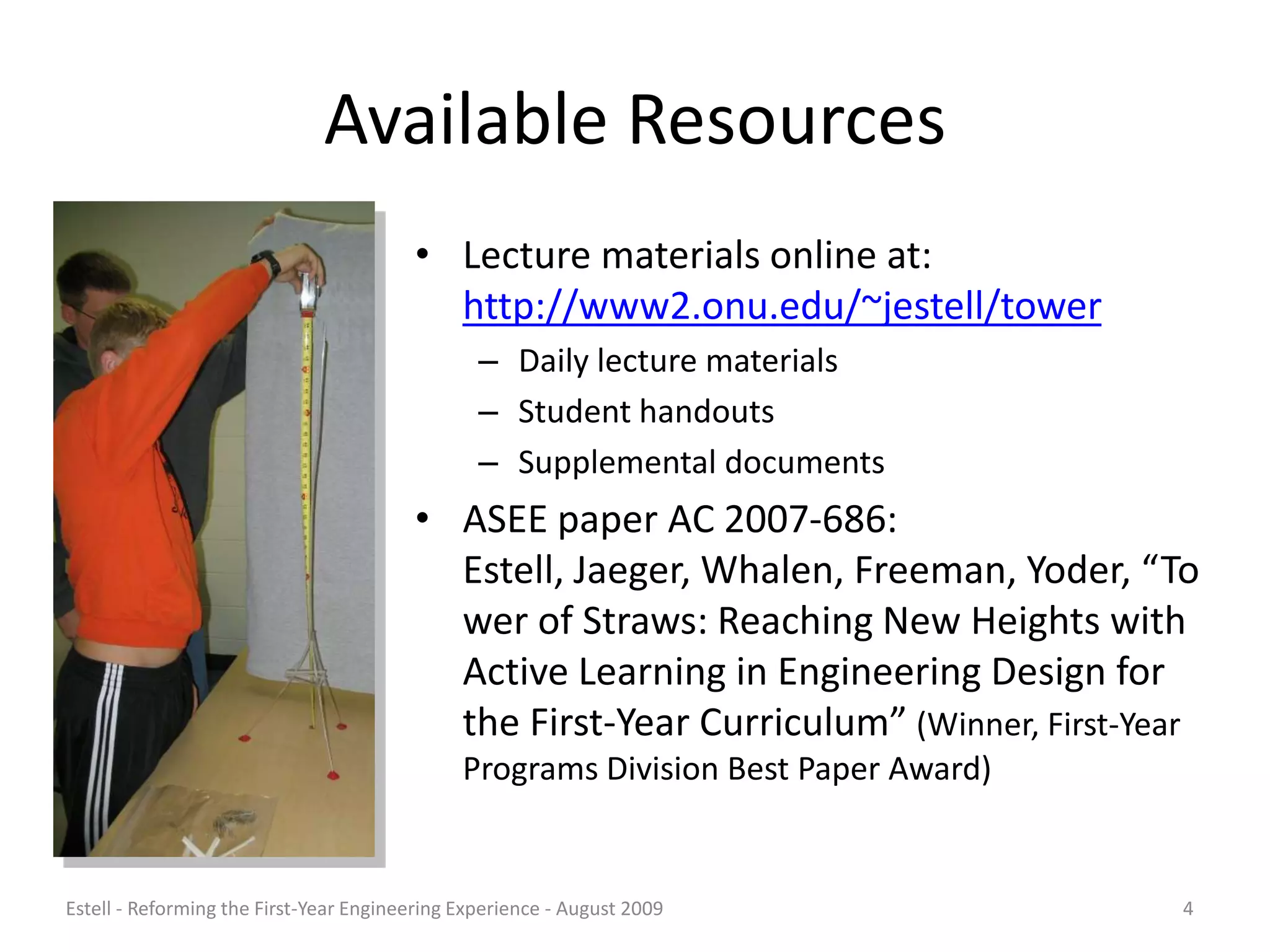 Estell - Tower Of Straws | PPTX