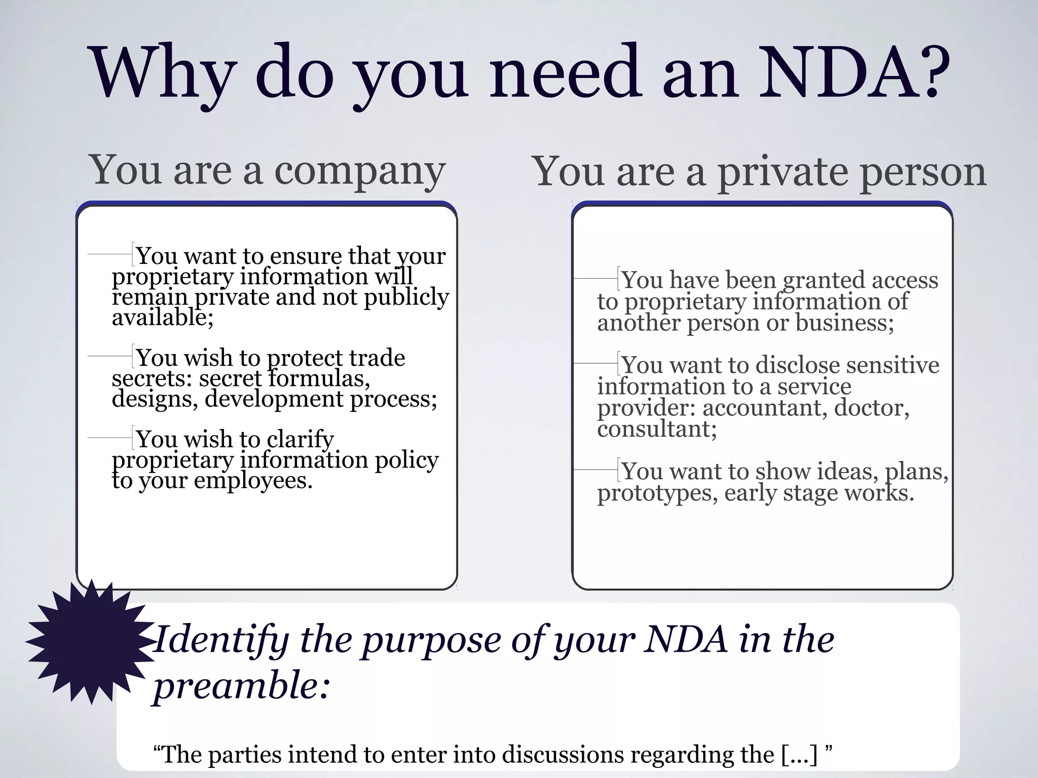 Non-Disclosure Agreement: key points | PPT