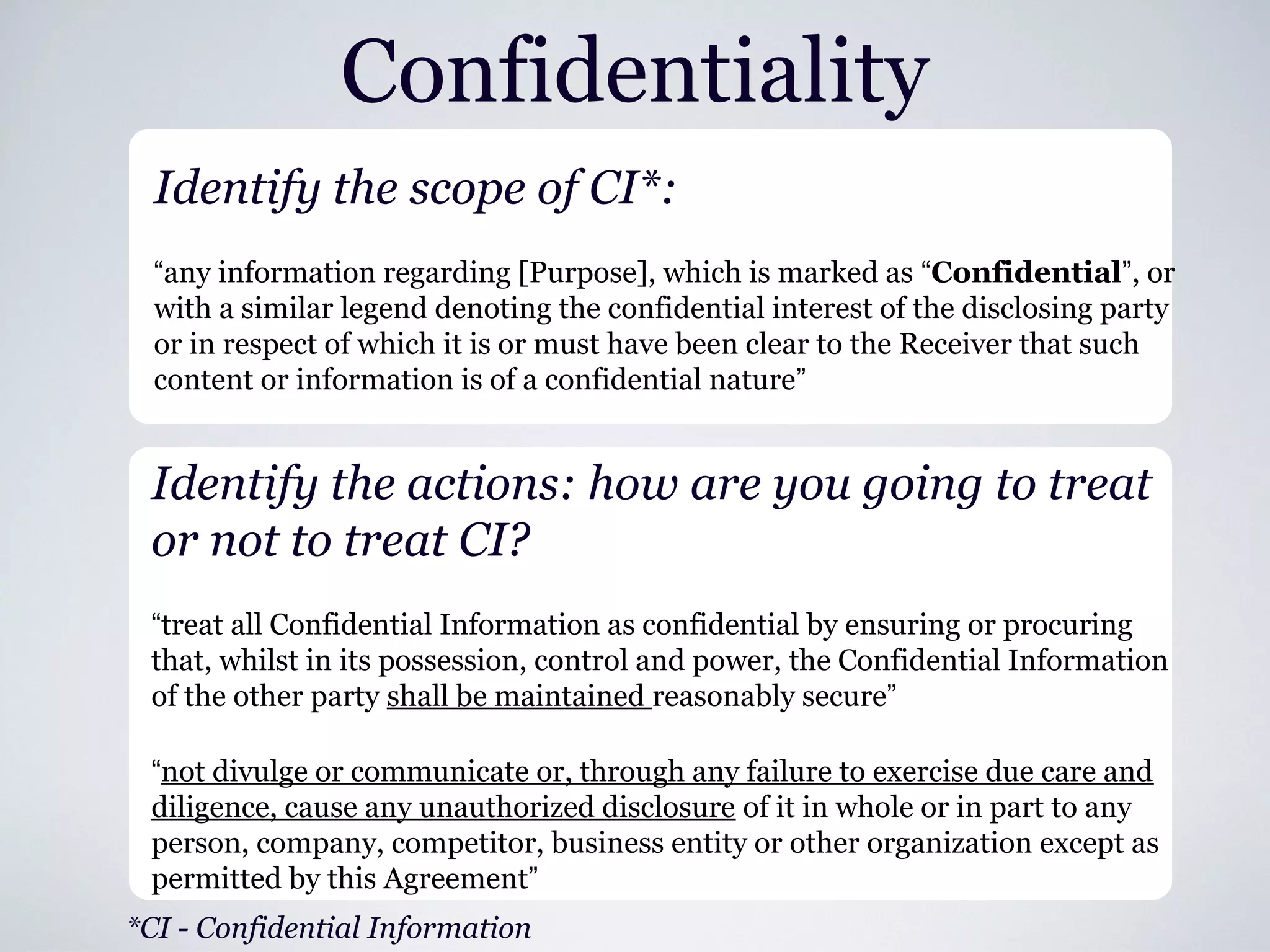 Non-Disclosure Agreement: key points | PPT