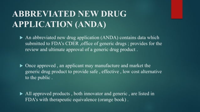 NDA and ANDA regulatory approval process | PDF | Pharmaceutical ...
