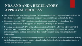 NDA and ANDA regulatory approval process | PDF | Pharmaceutical Industry | Industries