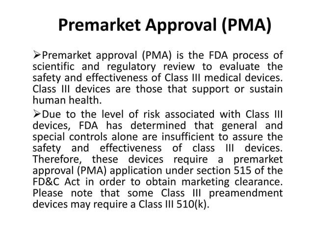 NDA/BLA/PMA and 510(k) | PPTX | Pharmaceutical Industry | Industries