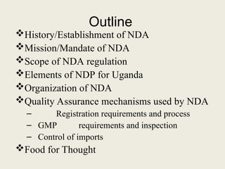 NDA functions on the regulation of drugs | PPT
