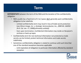 PAABA Business Law Section NDA Misssteps and Surprises | PPT