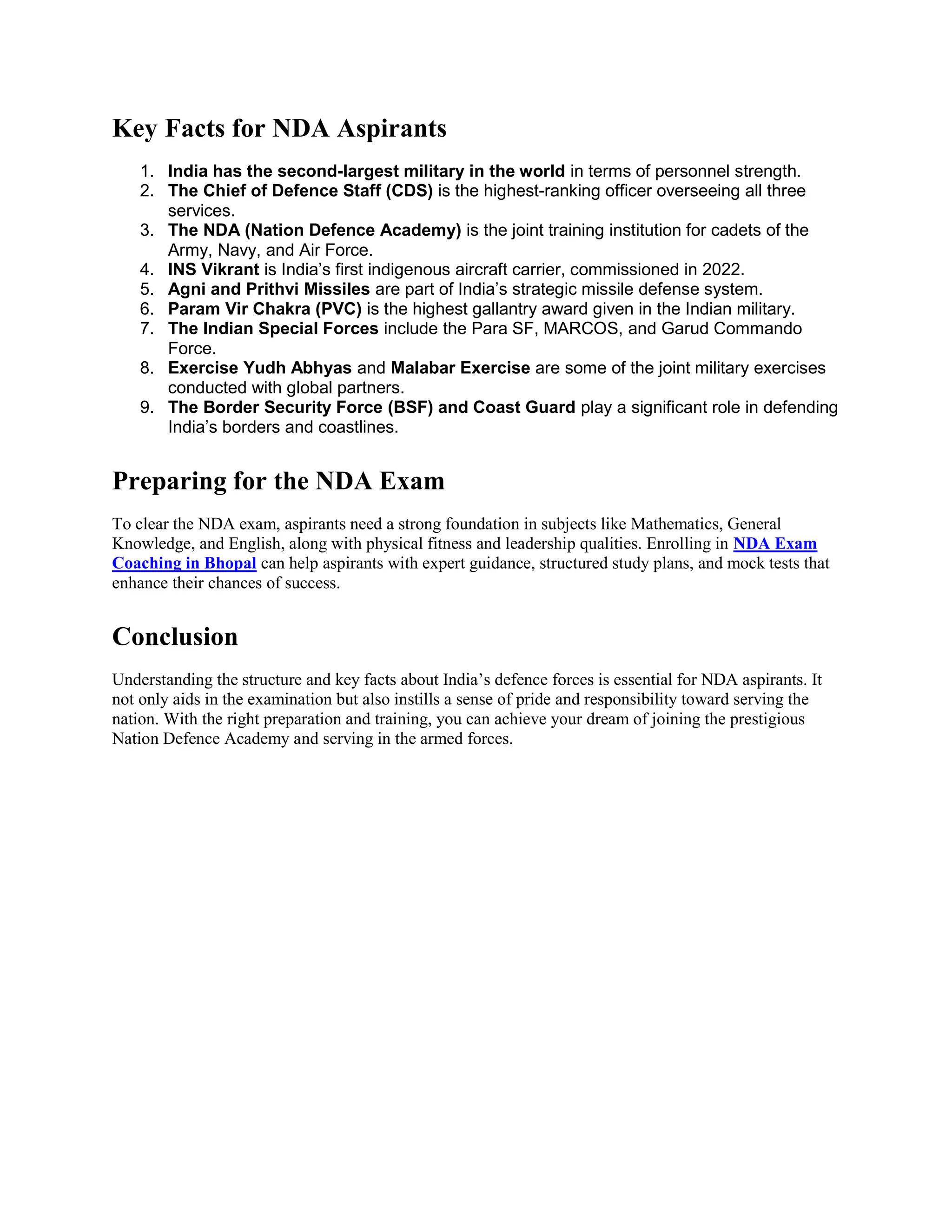 India’s Defence Forces: Structure and Key Facts for NDA Aspirants | PDF