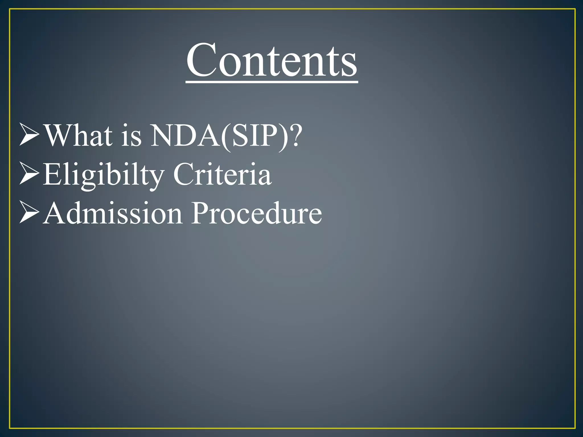 Nda SIP | PPT