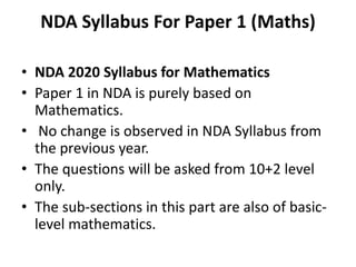 NDA syllabus | PPT