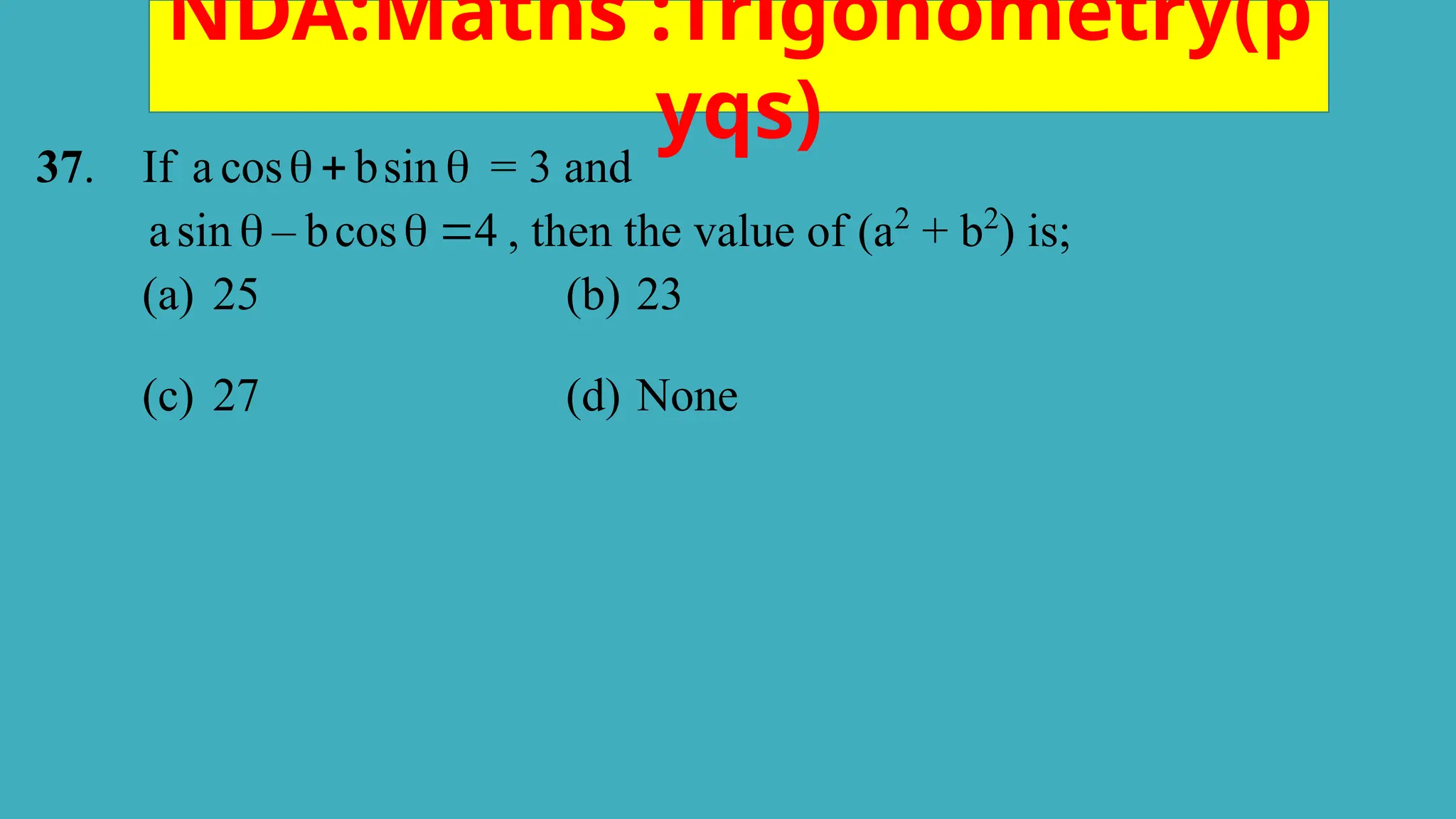 nda trigonometry 1.pptx maths practice question | PPTX