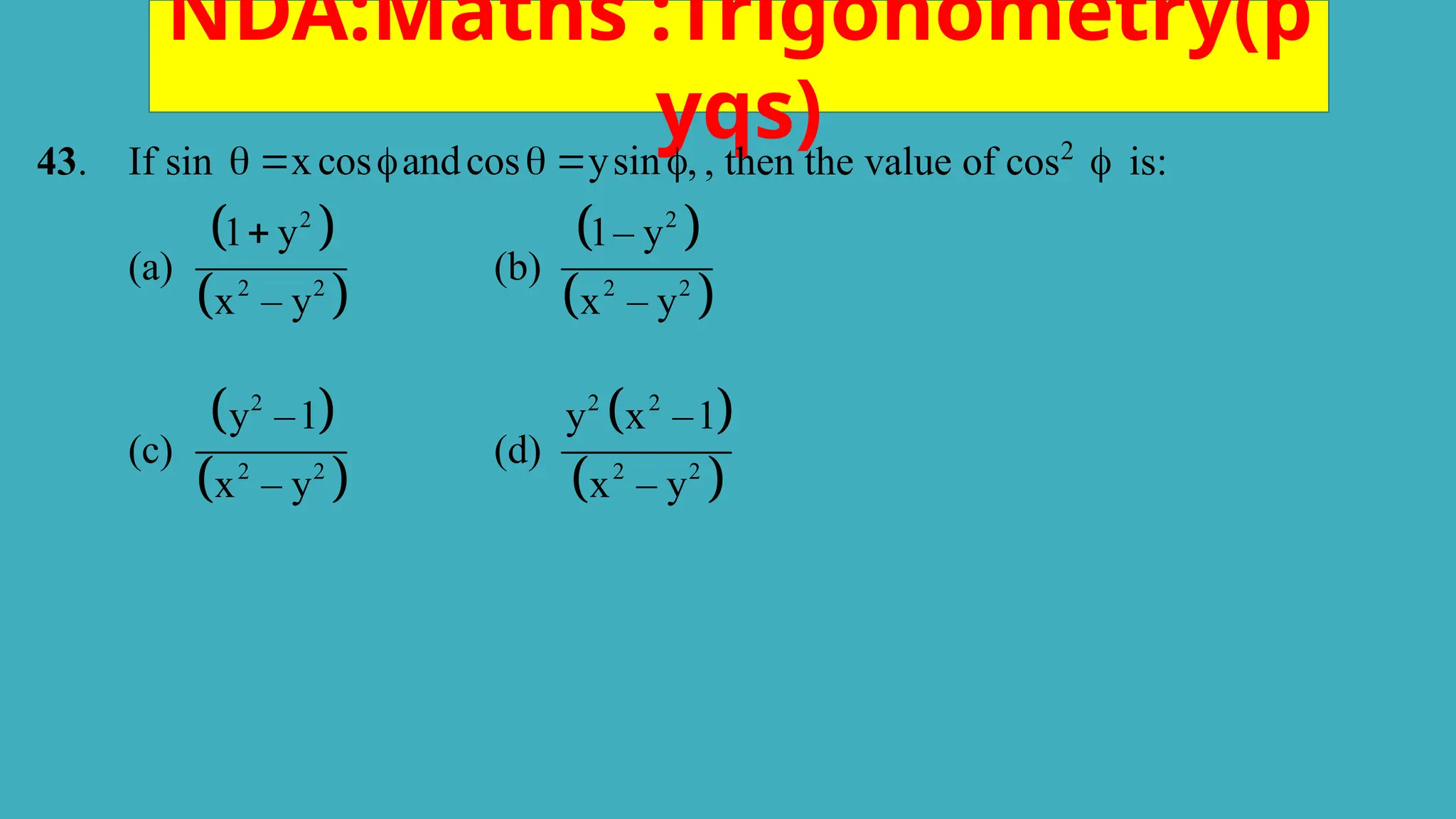 nda trigonometry 1.pptx maths practice question | PPTX