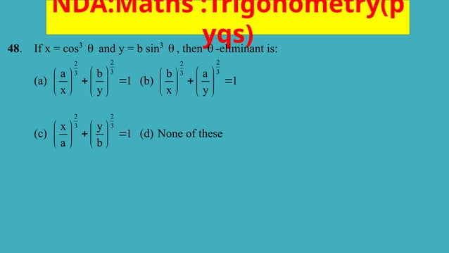 nda trigonometry 1.pptx maths practice question | PPTX