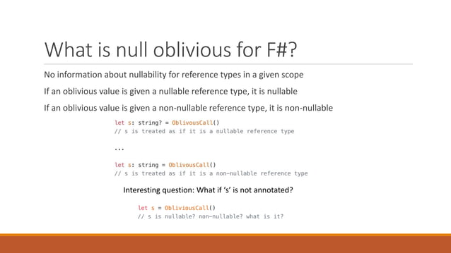 Designing Nullable Reference Types in F# | PPT