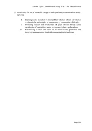 Draft telecom policy 2018 | PDF
