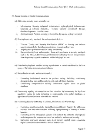 Draft telecom policy 2018 | PDF