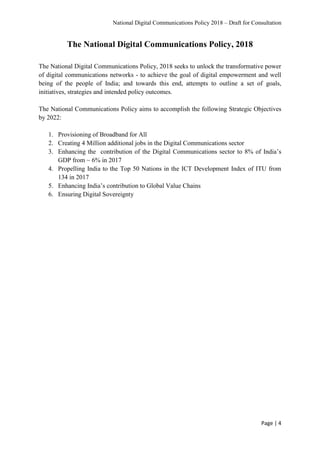 Draft telecom policy 2018 | PDF
